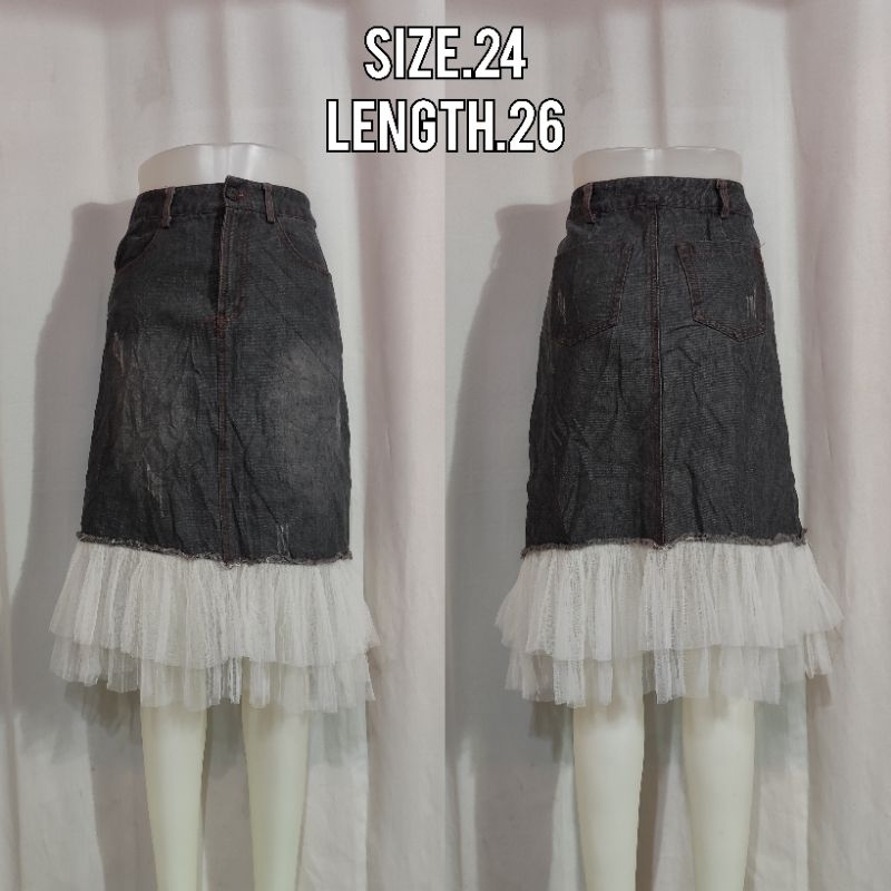 B45 PRELOVED DENIM SKIRT LONG | PALDA 3 | Shopee Philippines