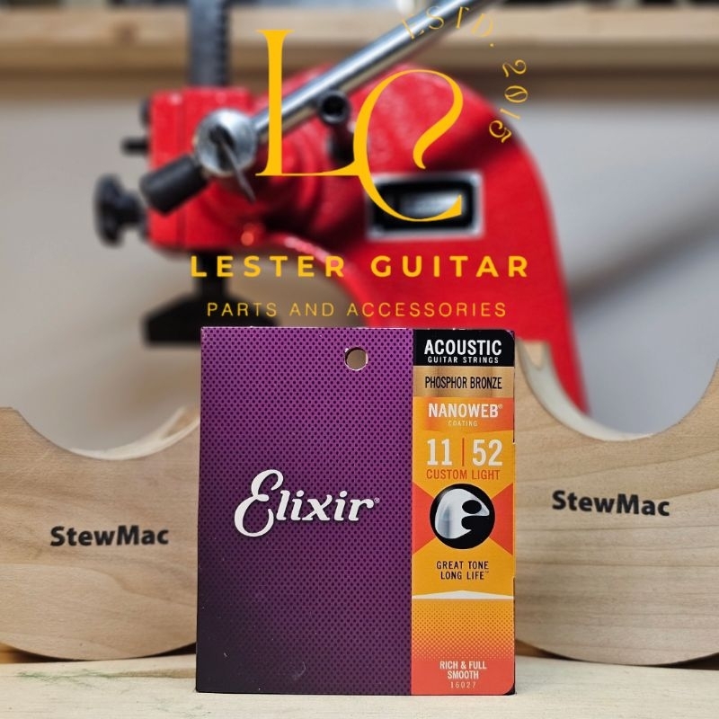Elixir Phosphor Bronze Custom Light 11-52 Acoustic Guitar Strings ...