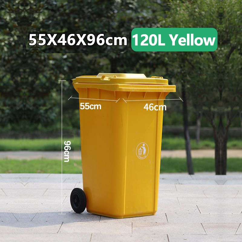 Malaking panlabas na basurahan 100L / 120L plastic na parihaba na ...