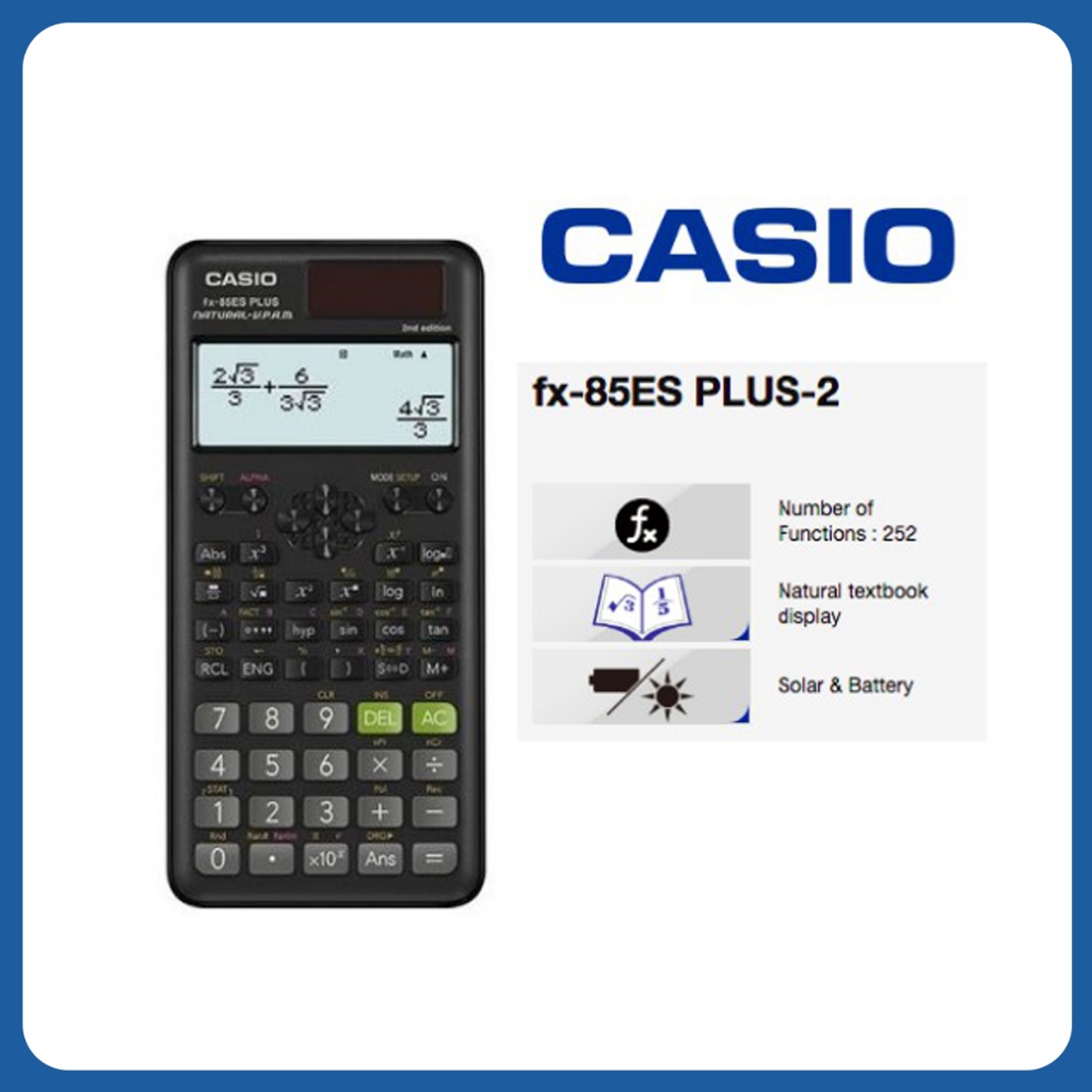 Casio fx-85ESPLUS-2 ES PLUS Series - Non Programmable| SCHOOL/LAB ...