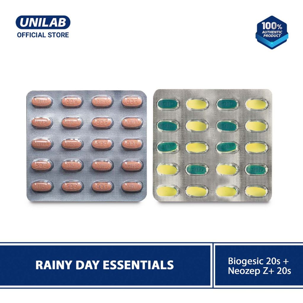 Unilab Rainy Day Essentials: Biogesic 20s + Neozep Z+ 20s - Kit for ...