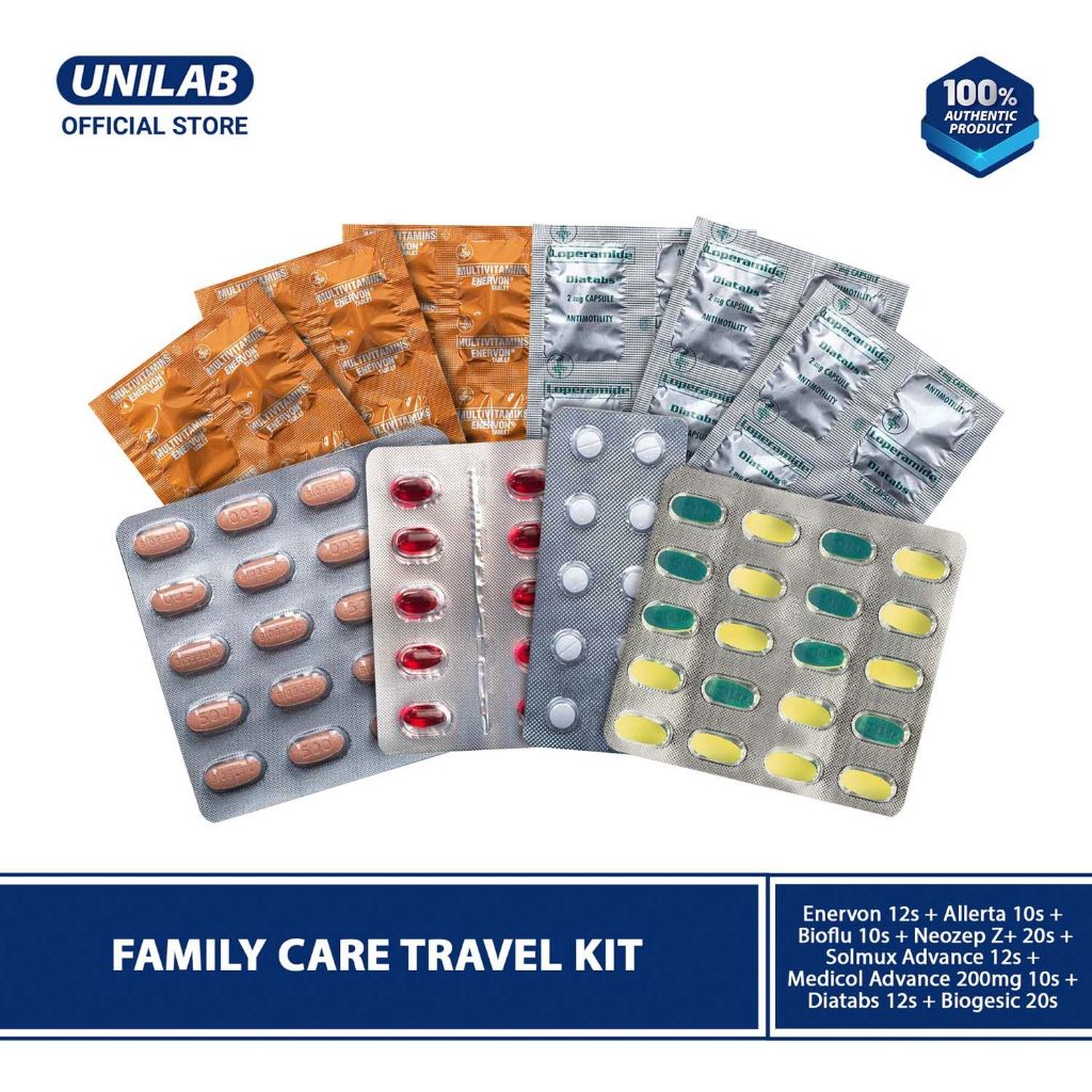 FAMILY CARE TRAVEL KIT: Enervon, Allerta, Bioflu, Solmux, Neozep Z+ ...