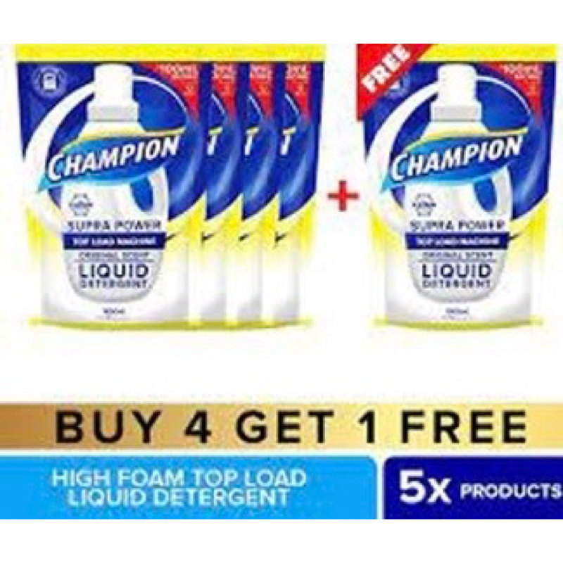 CHAMPION SUPRA POWER LIQUID DETERGENT (5 pouches) | Shopee Philippines