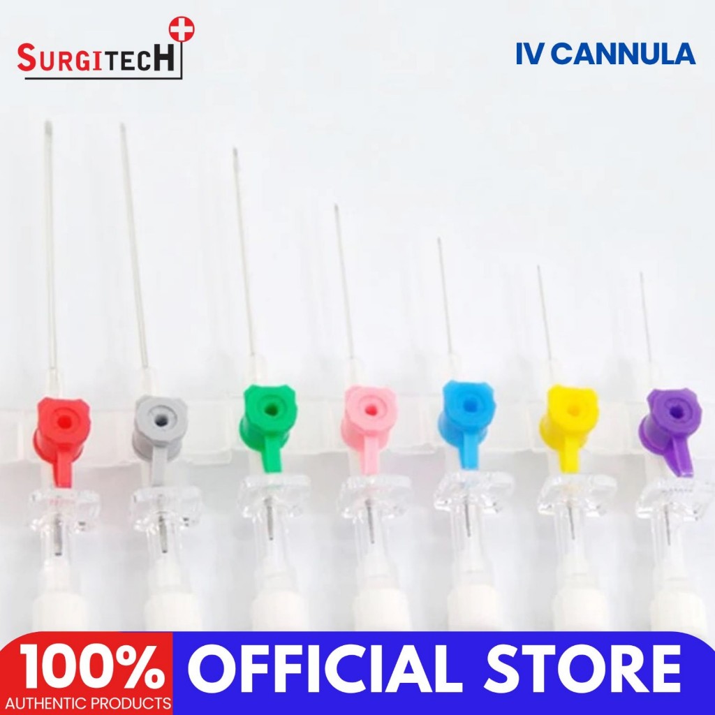 SURGITECH 1BOX I.V. Cannula ( 16G/ 18G/ 20G/ 22G/ 24G/ 26G) W/ Wings ...