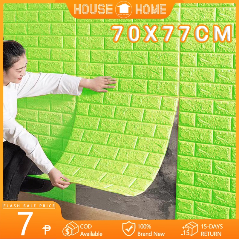 Foam Bricks Wallpaper Adhesive Waterproof 3D Brick Wall Sticker Wall ...