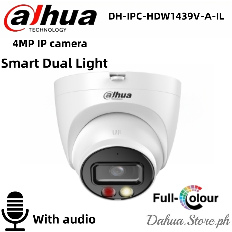 Dahua 2MP 4MP Entry Smart Dual Light Fixed-focal Eyeball Network Camera with audio color IP ...