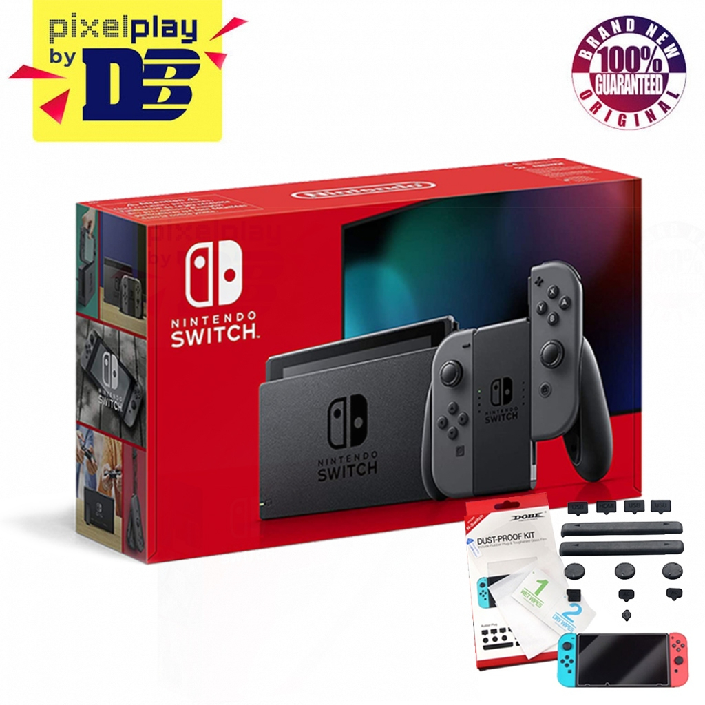Nintendo Switch Console Refresh V2 With Grey Joycon + NSW Dobe Dust ...