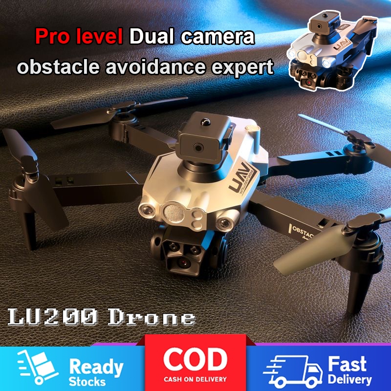 LU200 drone 360° rotate obstacle avoidance remote control wide angle ...