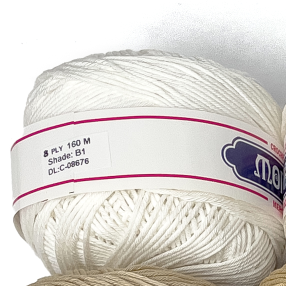 8ply Monaco Mercerized Crochet Cotton Thread Yarn 160m (100g) | Shopee ...