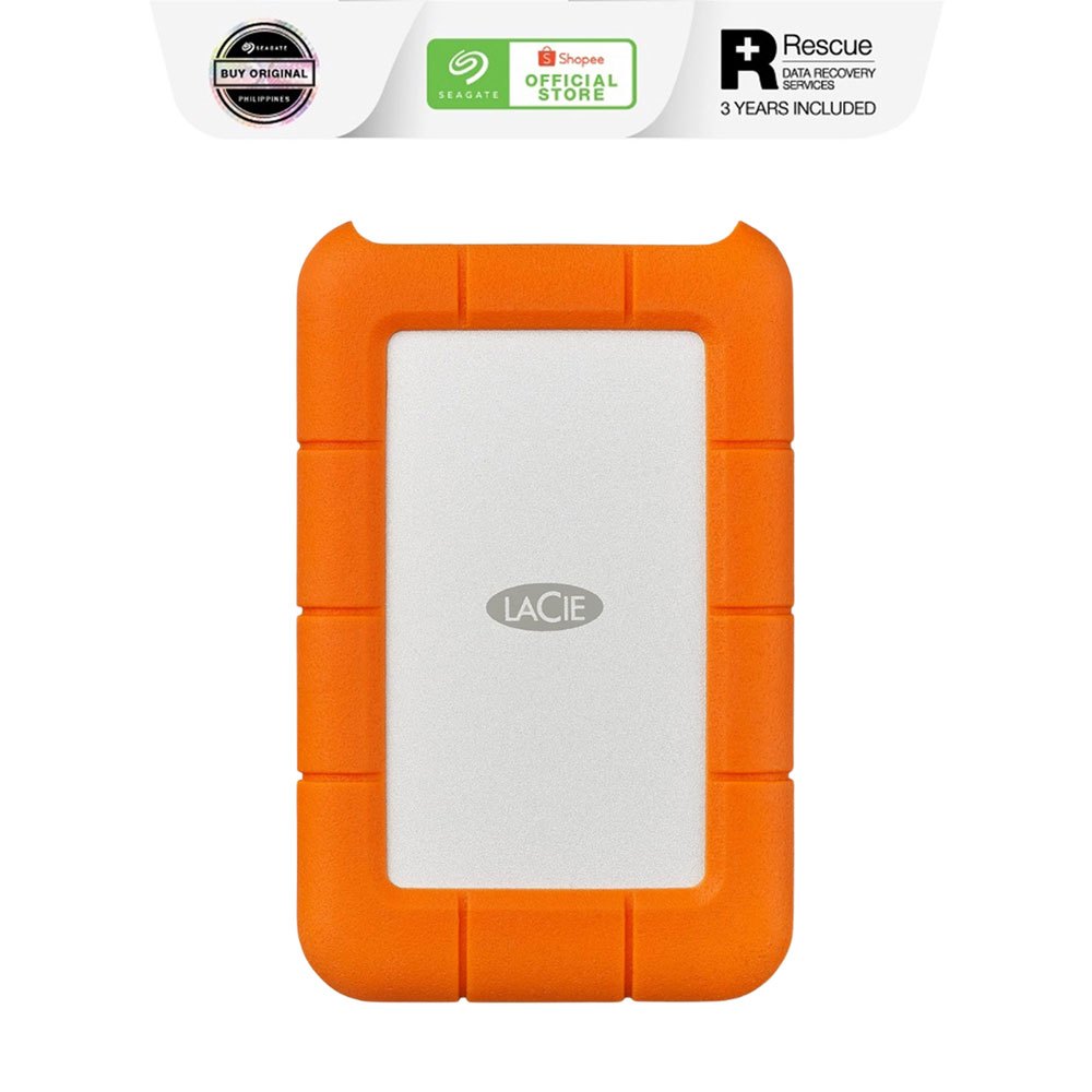 LaCie Rugged 1TB/2TB USB-C Portable External HDD Hard Drive | Shopee ...