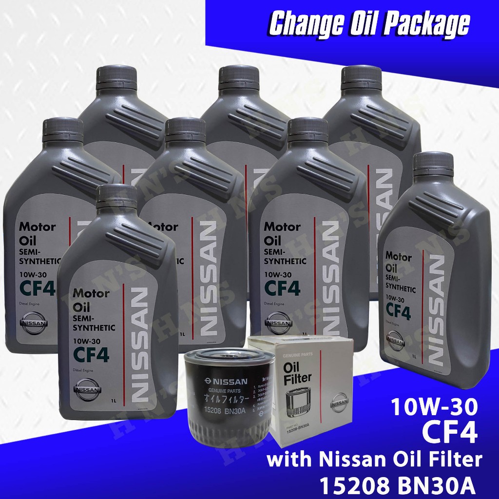 Nissan Genuine Motor Oil Premium 10W-30 CF-4 Oil Change Package for ...