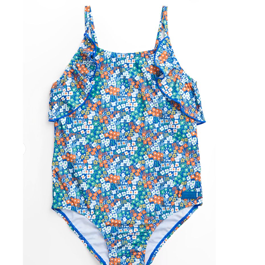 Tu X Scion kids Girls one-piece Flowers Spring Meadow Frill Swimsuit (3 ...