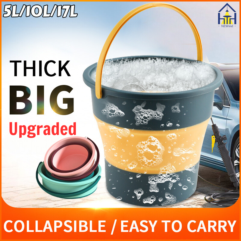 Collapsible Bucket Folding Pail Basin Foldable Bucket Silicone Foldable ...