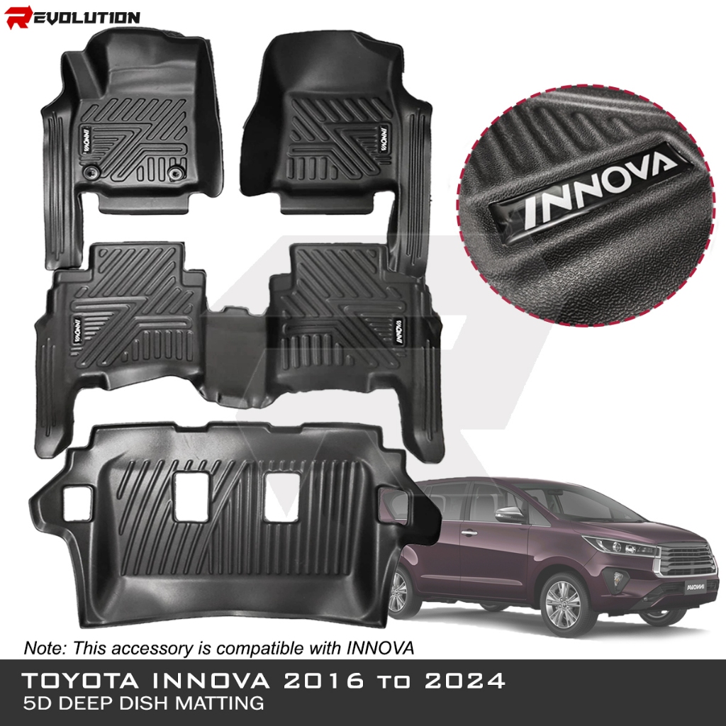 REVO Toyota INNOVA 2016 to 2024 OEM 5D Deep Dish Matting (4pcs/set ...