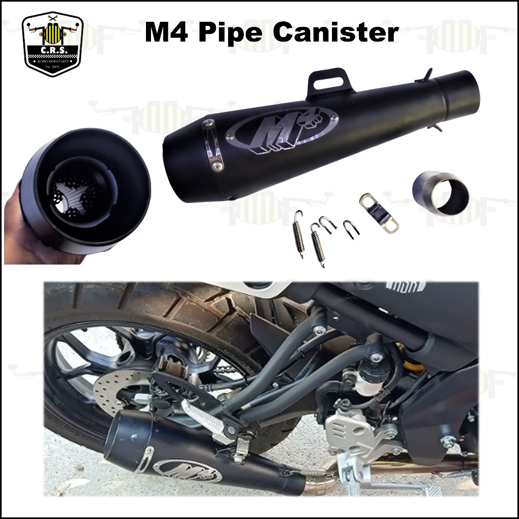 M4 Bullet Pipe-Black-Cafe racer and scrambler motorcycle | Shopee ...