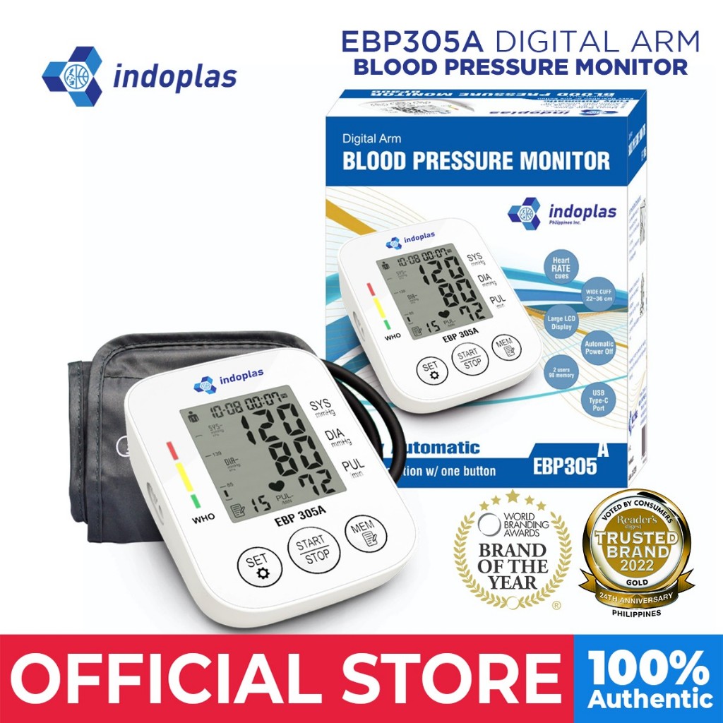 Indoplas EBP305A USB-C Powered BP Blood Pressure Monitor | Shopee ...