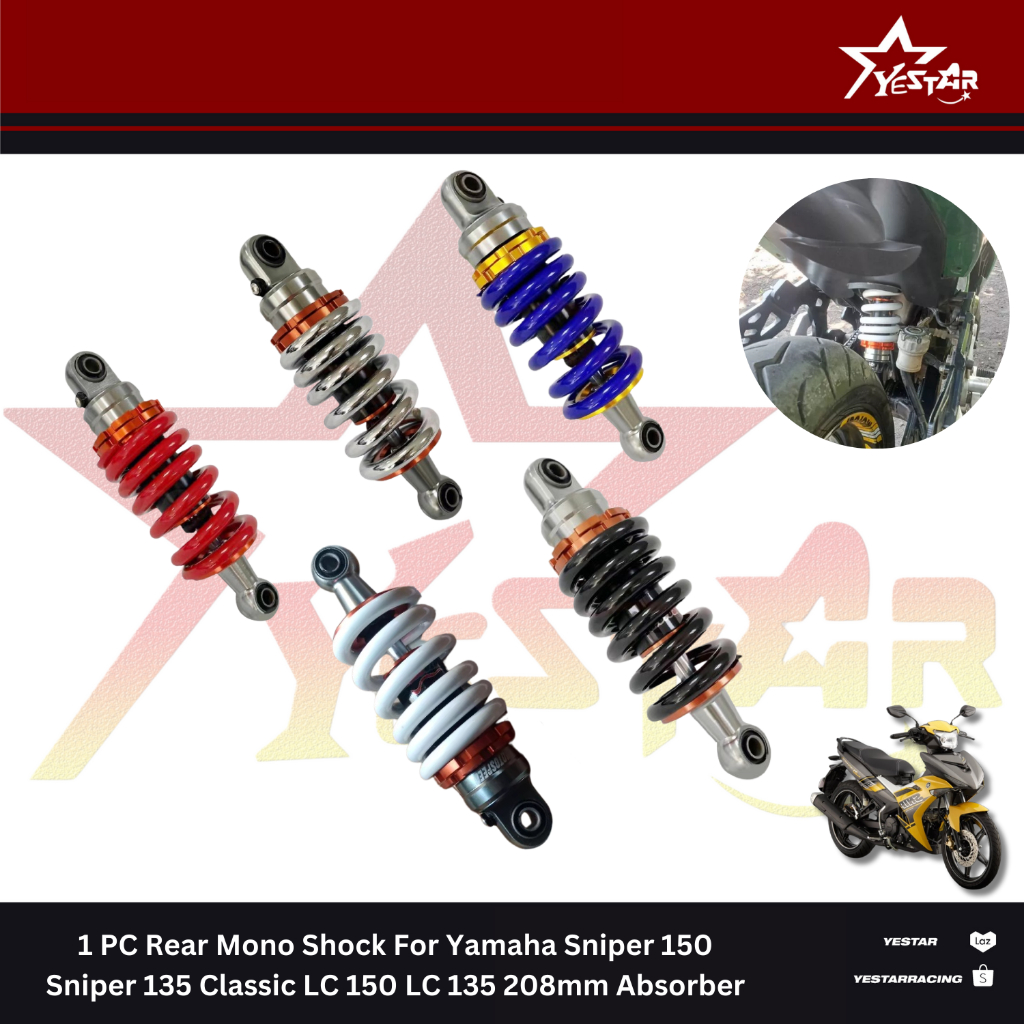 Yestar Racing Rear Mono Shock Absorber 208mm For Yamaha Sniper 150 ...