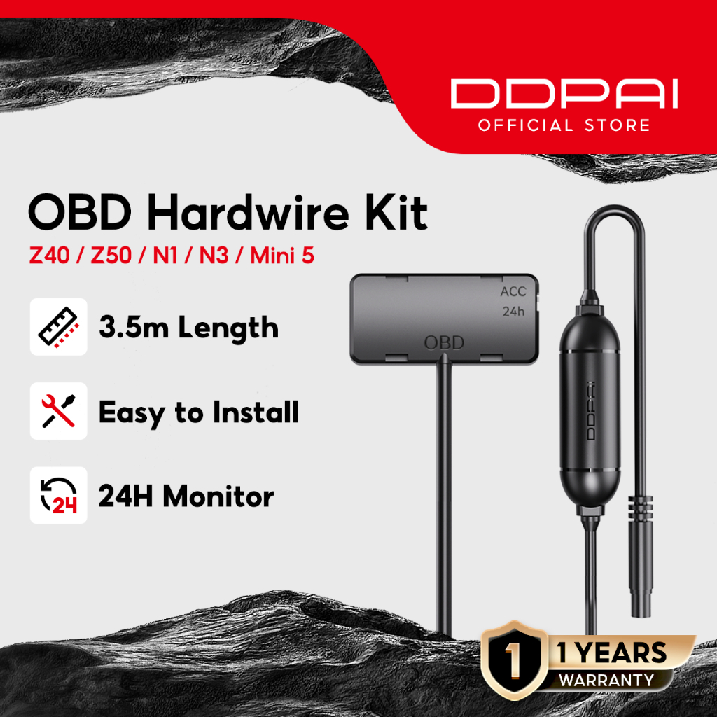 DDPAI Hardwire Kit OBD Kit Z40/Z50 /N1/N3/ Mini5 Hardwire Kit for 24 ...