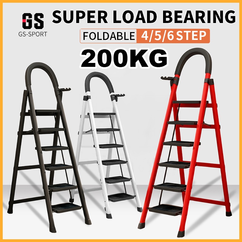Ladder Foldable Carbon Steel Thicker Ladder 4/5/6 steps Household ...