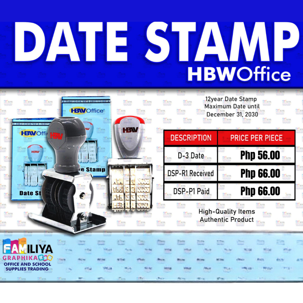 HBW- Date Stamp with PAID & Date Stamp without paid (stamp only ...