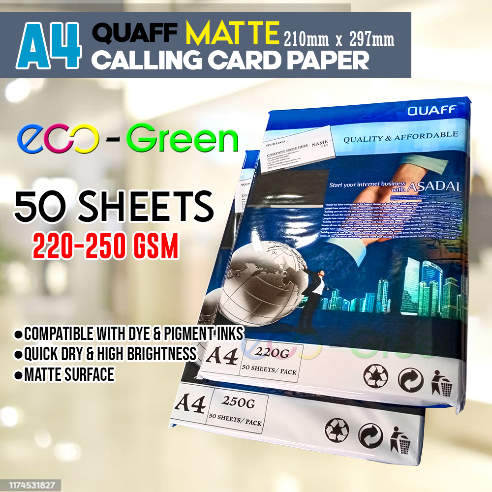 QUAFF Matte Calling Card Photo Paper for inkjet printer 220gsm 250gsm ...