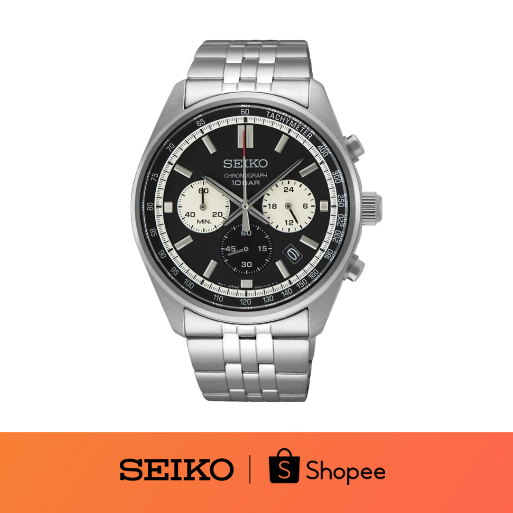 Seiko Classic SSB429P1 Black Dial Stainless Steel Strap Men's Chronograph Watch 41mm | Shopee ...
