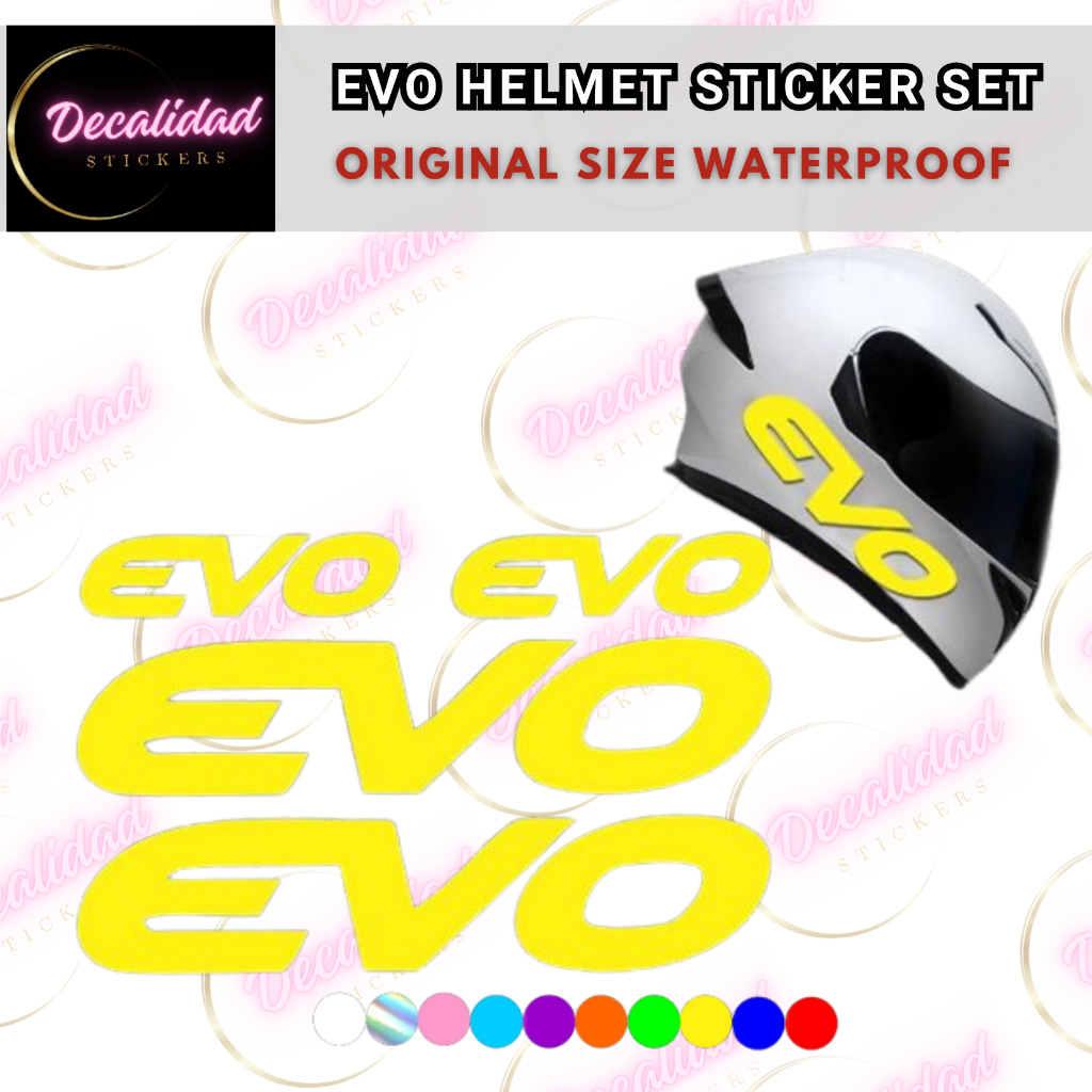 evo helmet sticker set machine cut Original size waterproof | Shopee ...