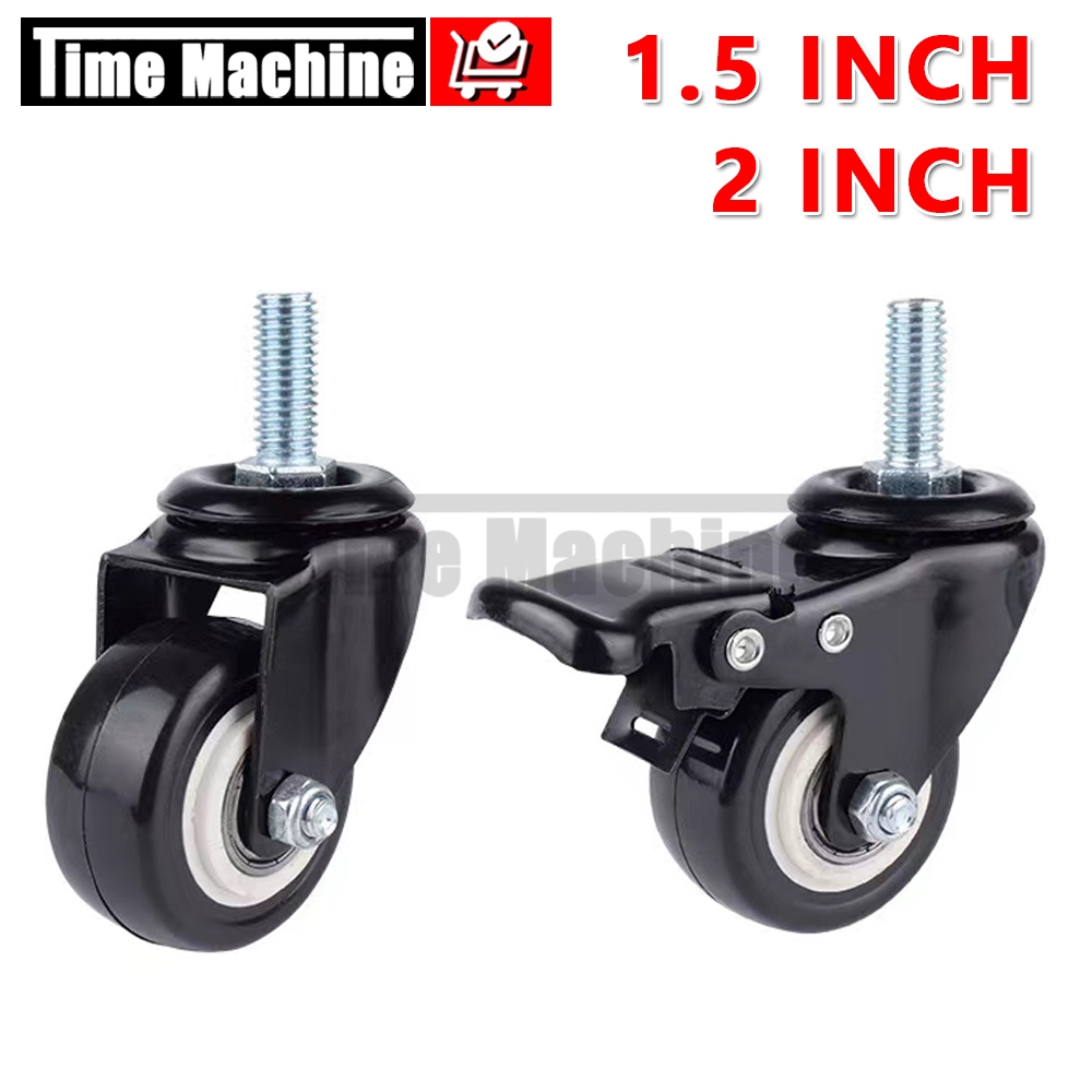 Caster Wheels Mute Double Shafts Light Flat Bottom Swivel With Lock ...