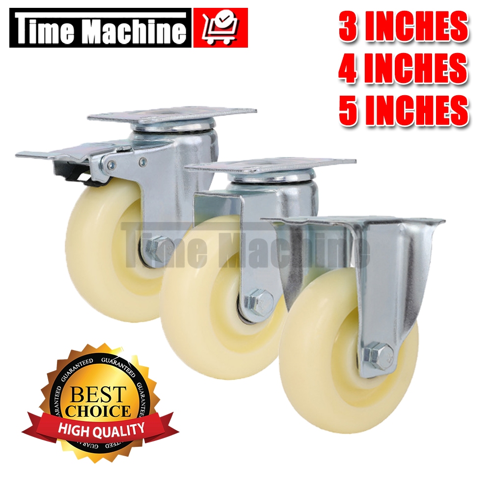 3'' To 5'' White Heavy Duty Nylon Caster Wheel(With Lock & Without Lock ...