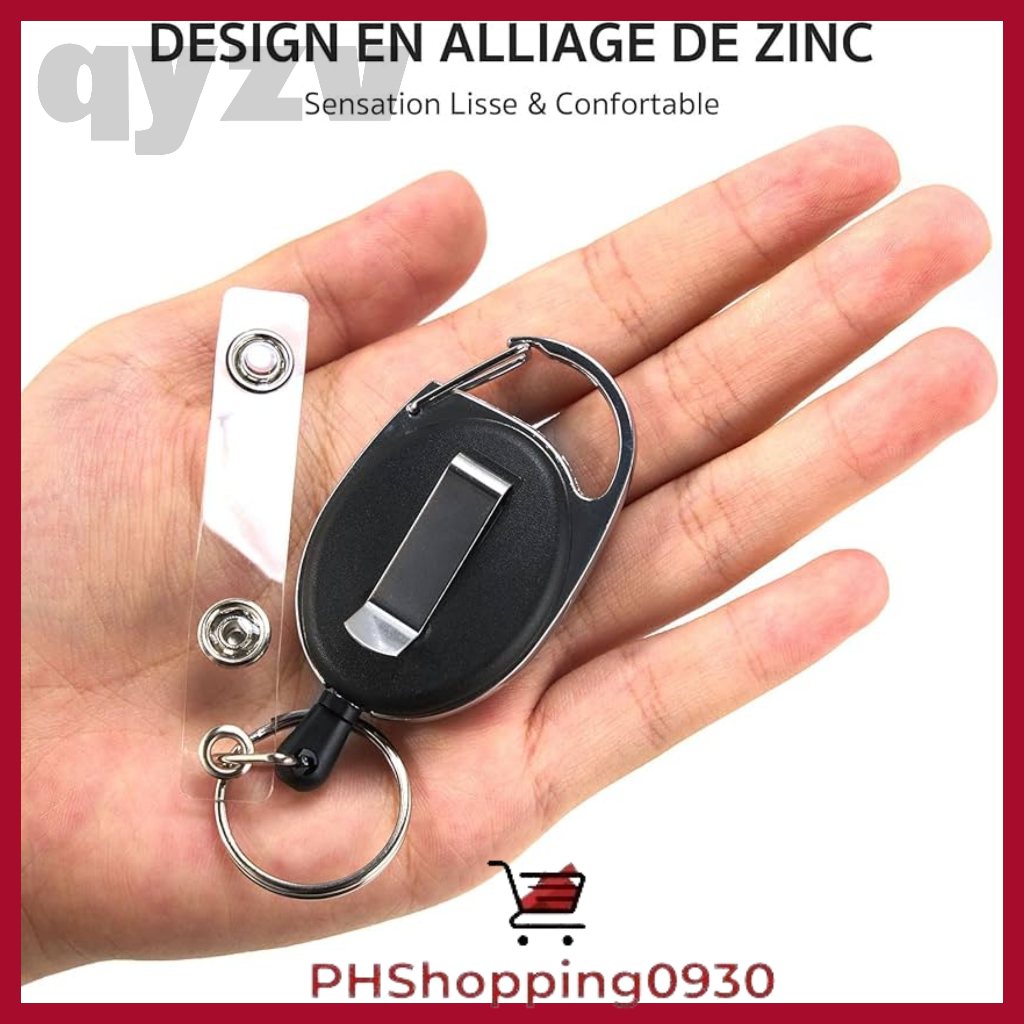 Retractable Key Chain Quick Release Spring Clip Lanyard Name Tag Card ...