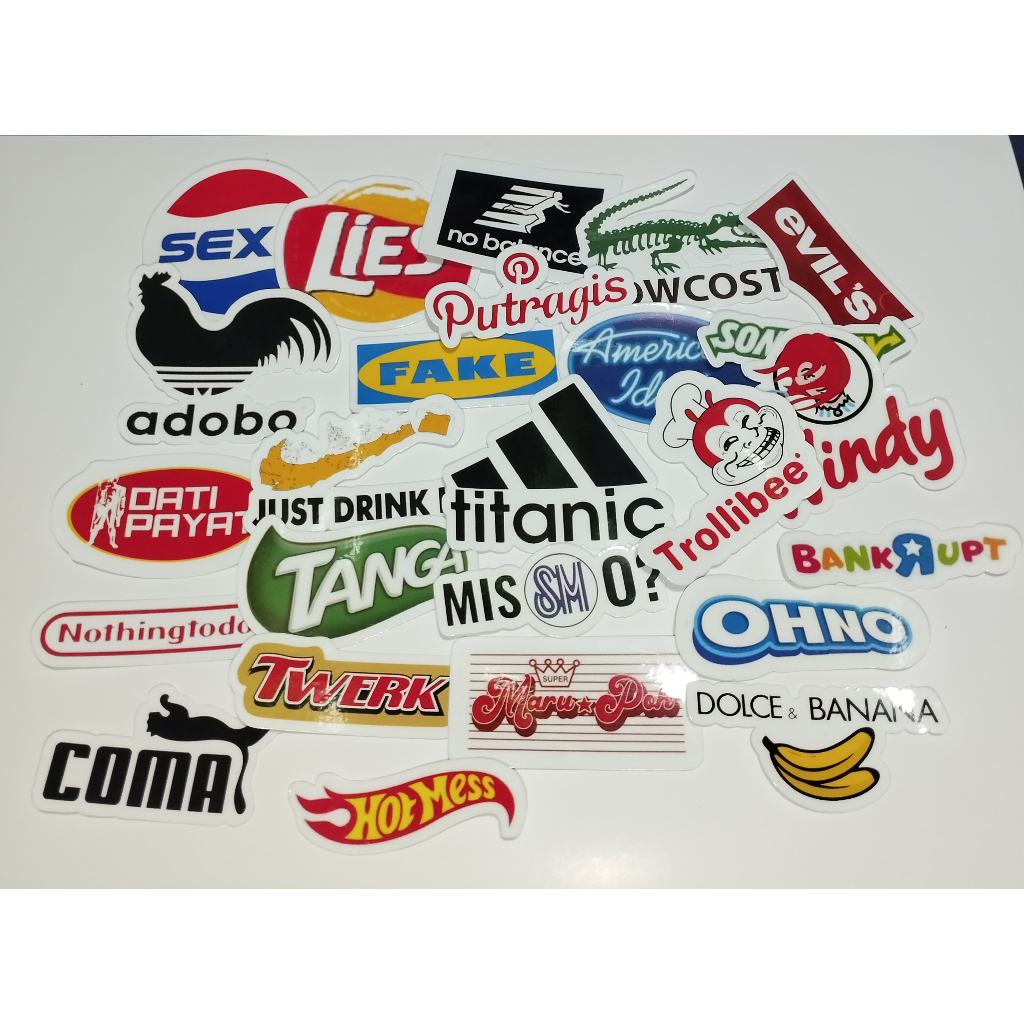 HSTKR085 50PCS HIGH QUALITY FUNNY LOGO STICKER | Shopee Philippines