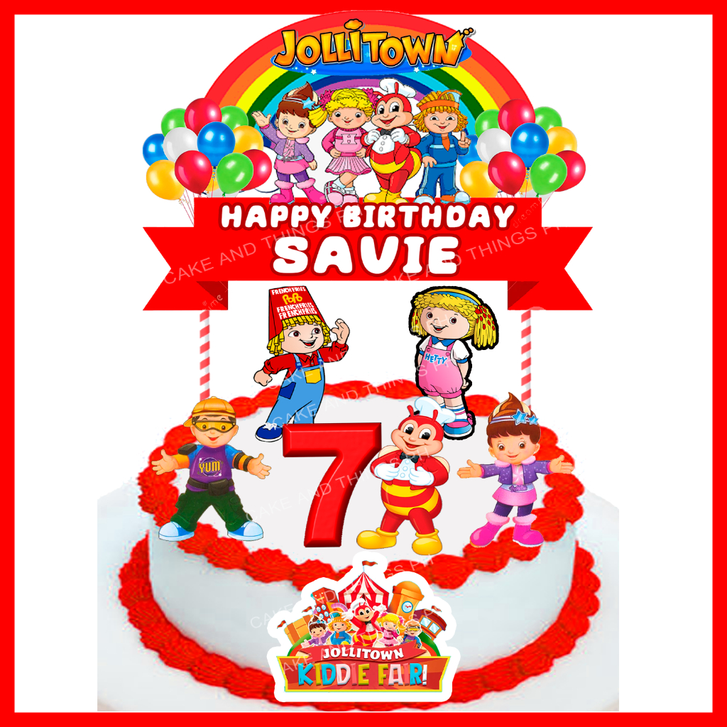 Customized JOLLI TOWN JOLLI FAIR CAKE TOPPER AND PARTY DECORATIONS ...