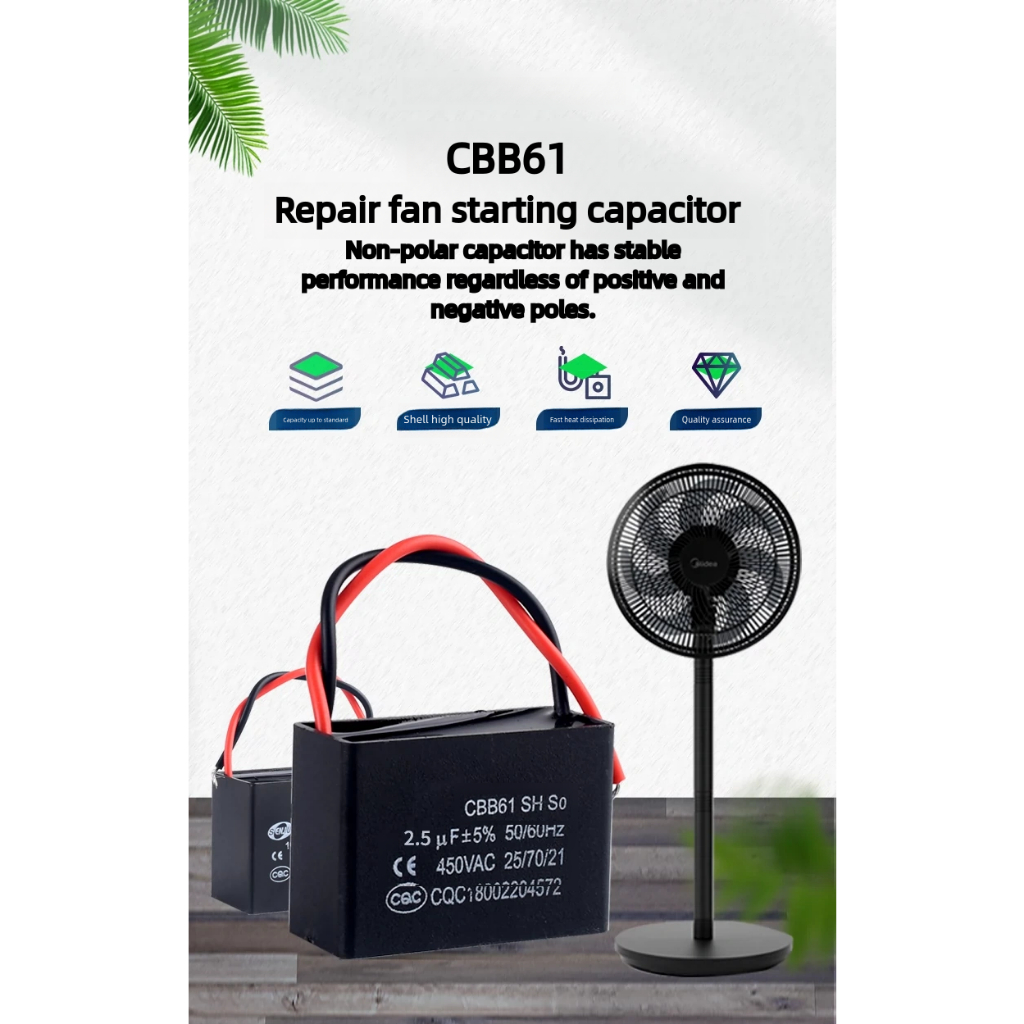 Starting Electric Fan Capacitance 450V CBB61 Electric Fan Capacitance ...