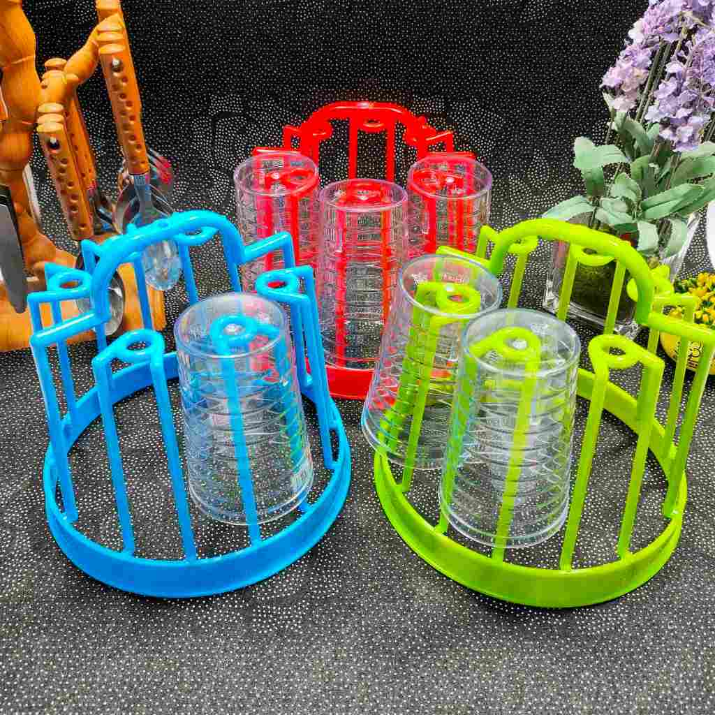 GD PLASTIC GLASS HOLDER / GLASS CUP TUMBLER DRYING STAND / OVAL & ROUND ...