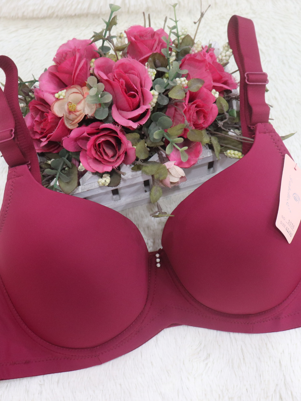 Isabelle.Q 3288 Plus Size Cup C/D Push up Full Coverage Plain with Wire ...