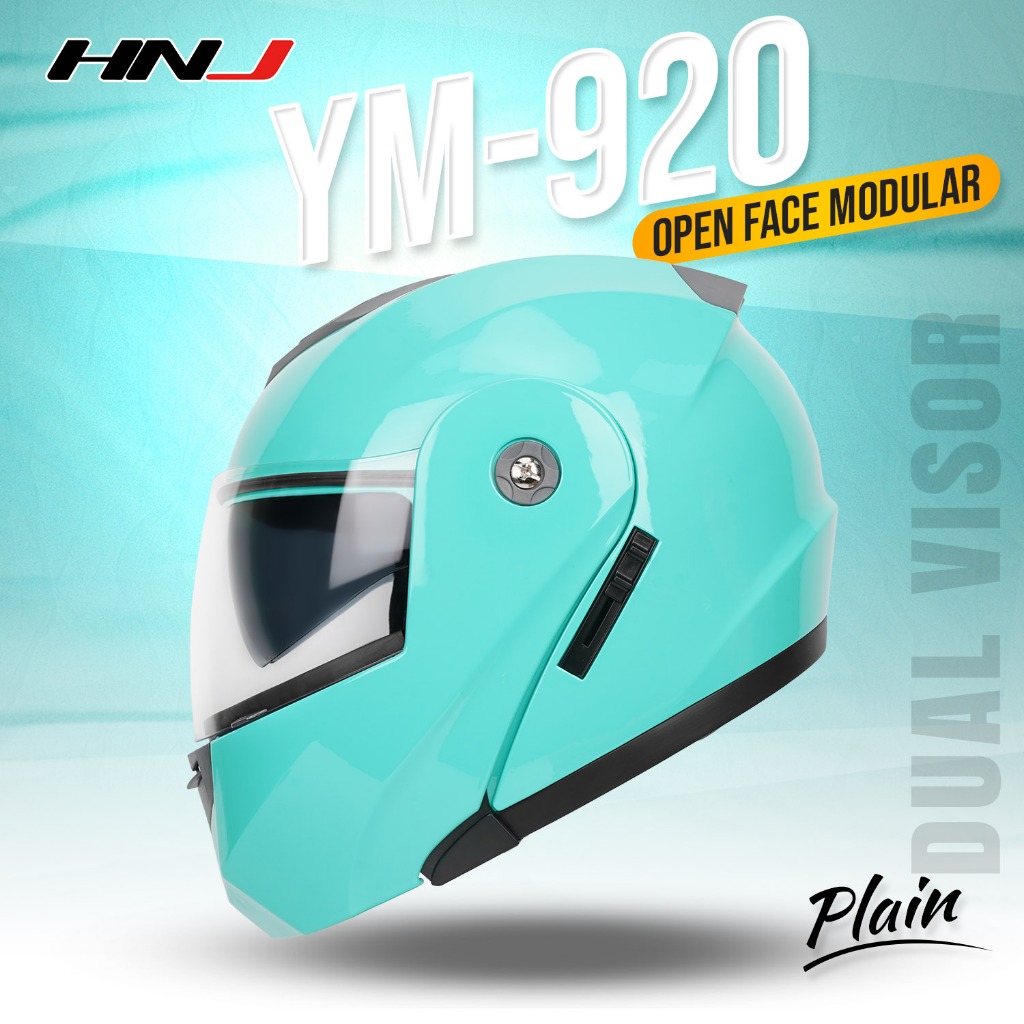 HNJ YM-920 Modular helmet for motorcycles Plain Color (Dual Visor ...