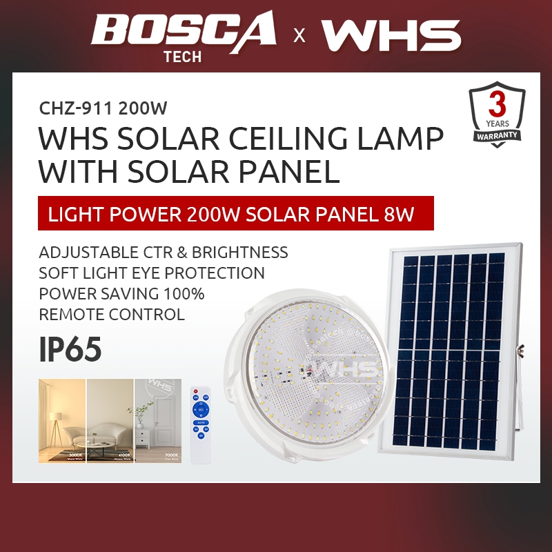 WHS Solar Ceiling Lamp CHZ-911 200W Remote control Adjustable color ...