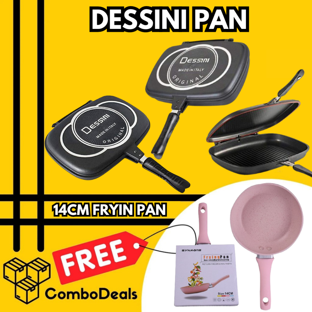 Dessini 36cm Double Sided Grill Pan Pressure Cooker with FREE Non-Stick ...