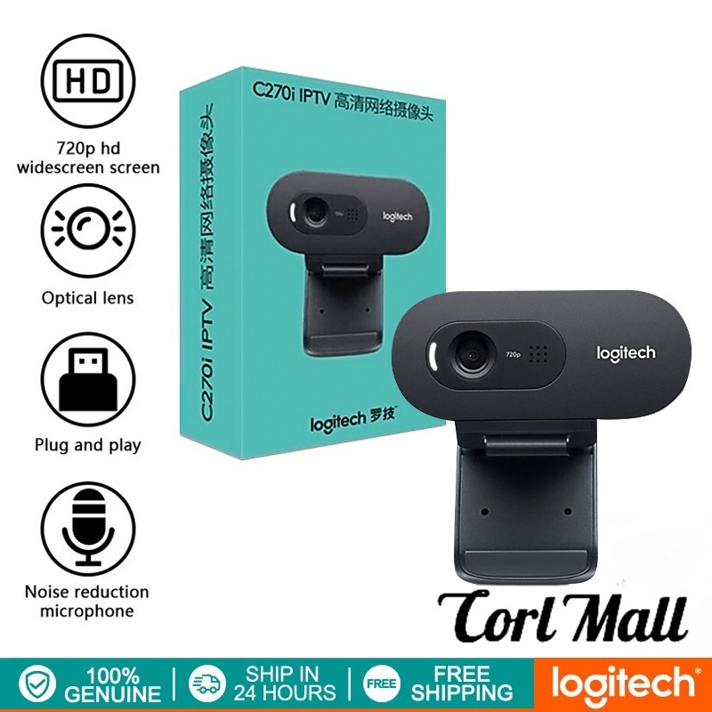 Logitech C270i HD Webcam Laptop Computer Camera HD Web Cam For PC Plug ...