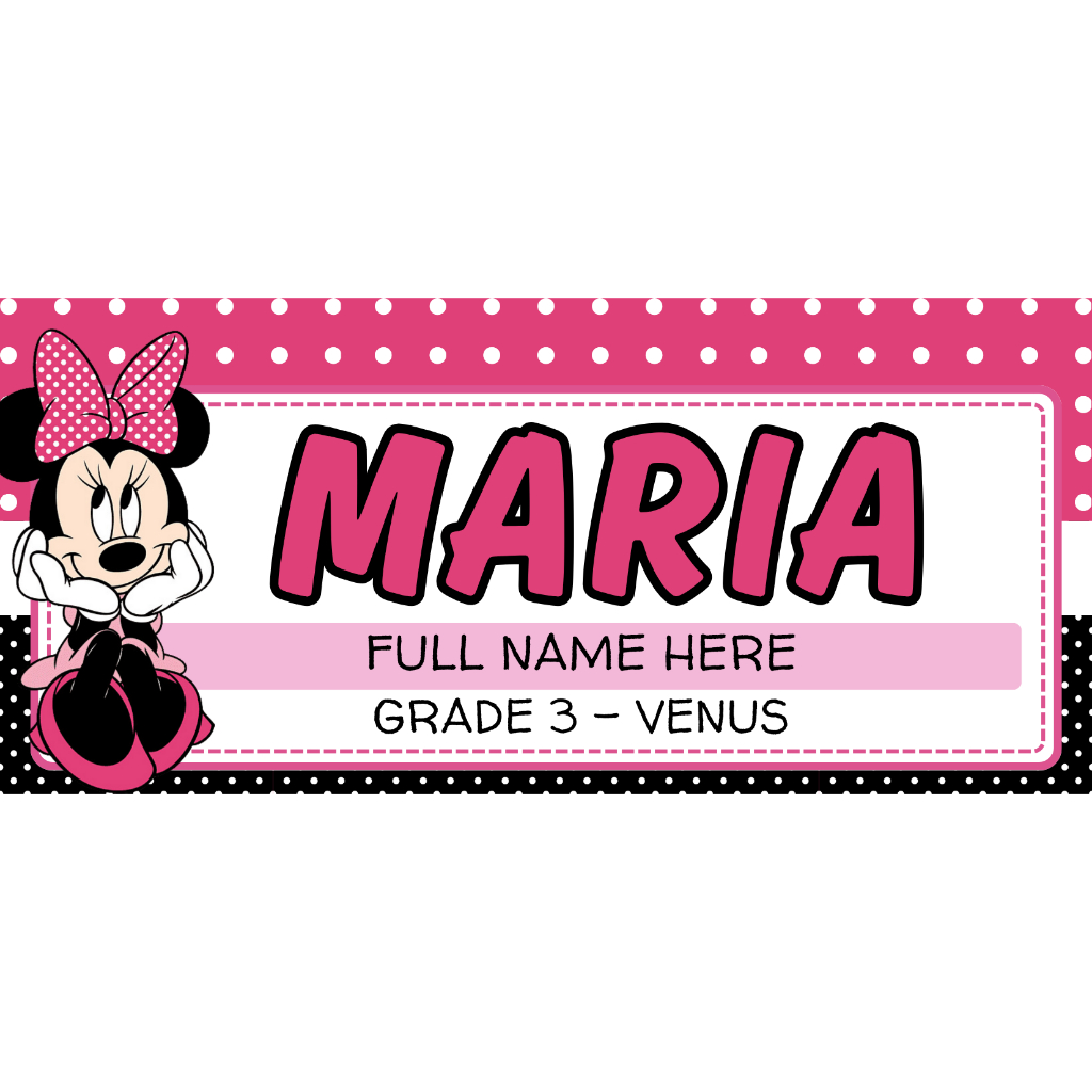 Customized Laminated Name Tag / Name Plate for Kids (BACK TO BACK PRINT ...