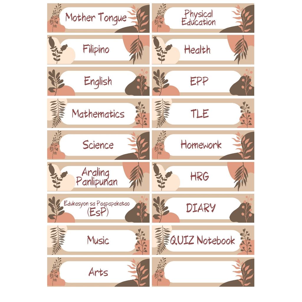 subject sticker label A4 size label SAMNESS | Shopee Philippines