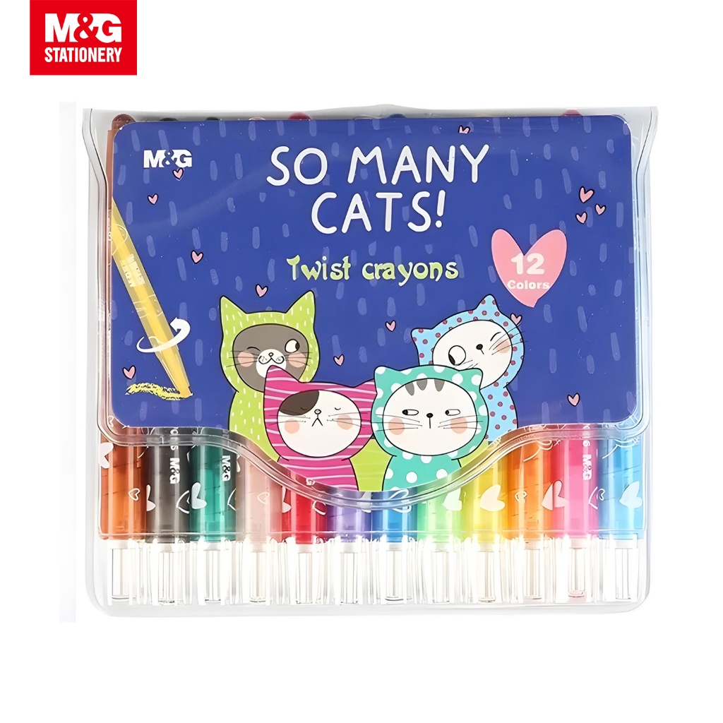 M&G "So Many Cats" Twistable Crayon 12/24/36/48 Colors with PVC Bag ...