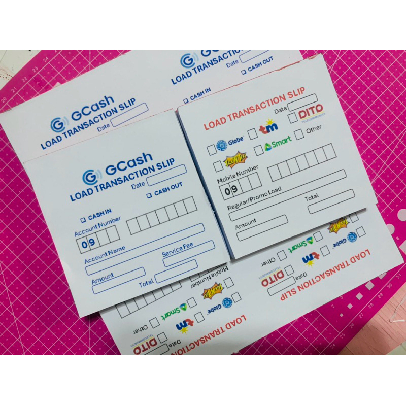 GCASH/LOAD TRANSACTION SLIP 100 pages | Shopee Philippines
