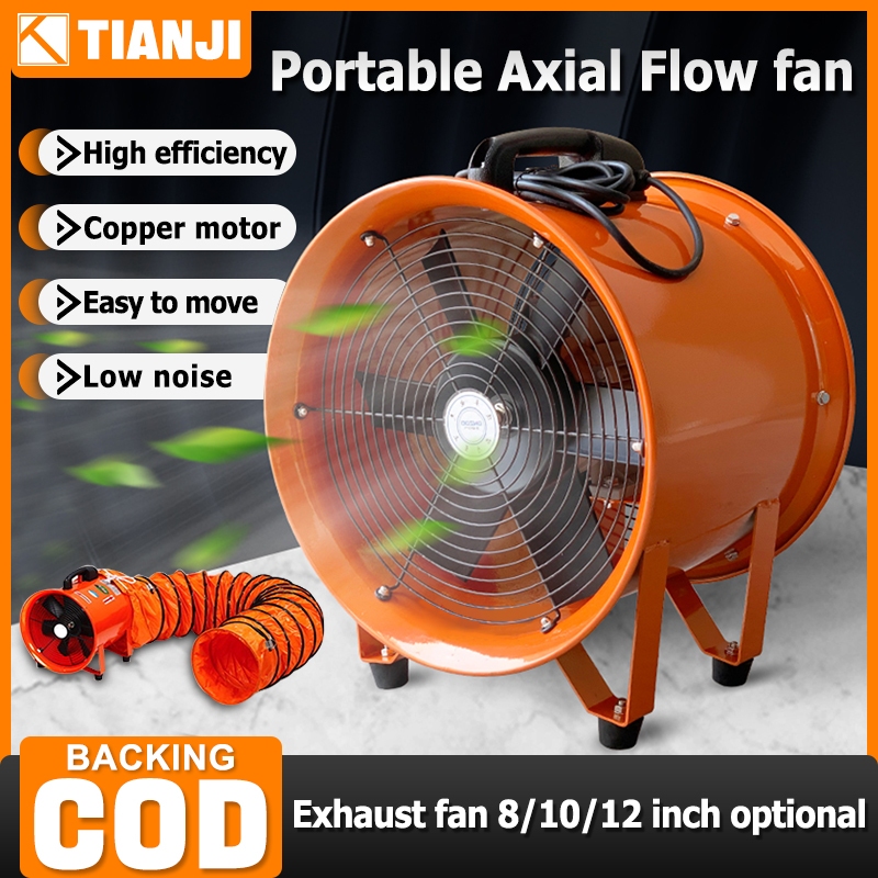 8/10/12 inch portable ventilation fan, portable axial flow fan, industrial blower, exhaust fan ...