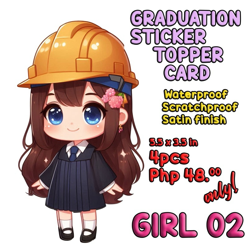 Graduation Photo Sticker Topper Card Engineering Graduate | Shopee ...