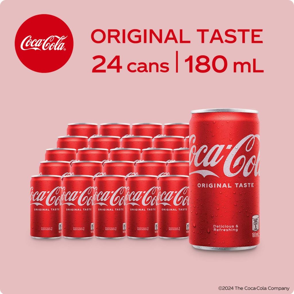 Coca-Cola Original Taste Mini Cans 180ml - Pack of 24 | Shopee Philippines