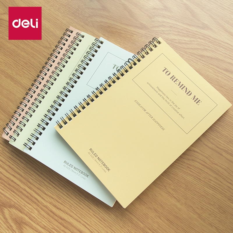 Deli A5 Spring Spiral Notebook Student Binder Line Notebook 60 Sheets ...
