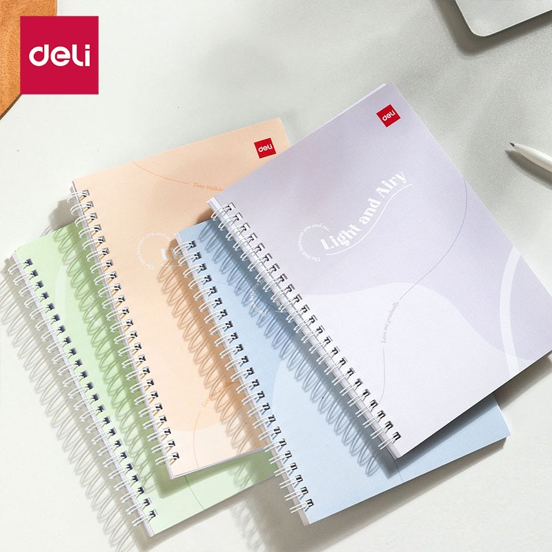 Deli A5 Spring Spiral Notebook Student Binder Line Notebook 60 Sheets ...