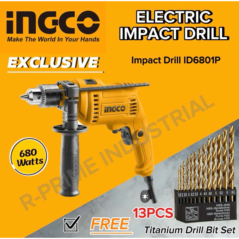 INGCO Impact Drill 13mm 680W ID68016P | Shopee Philippines