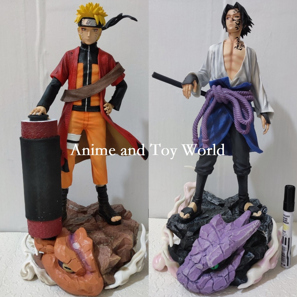 Naruto Shippuden Sasuke DT Naruto Sage Mode Sasuke With Rock Stand 42cm ...